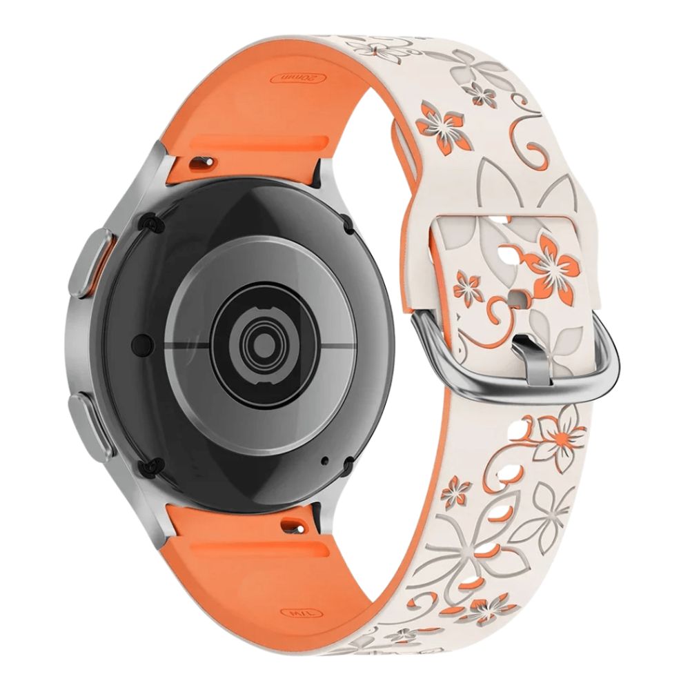 Galaxy Watch Band | Bene Engraved Floral Silicone Band | For Galaxy ...